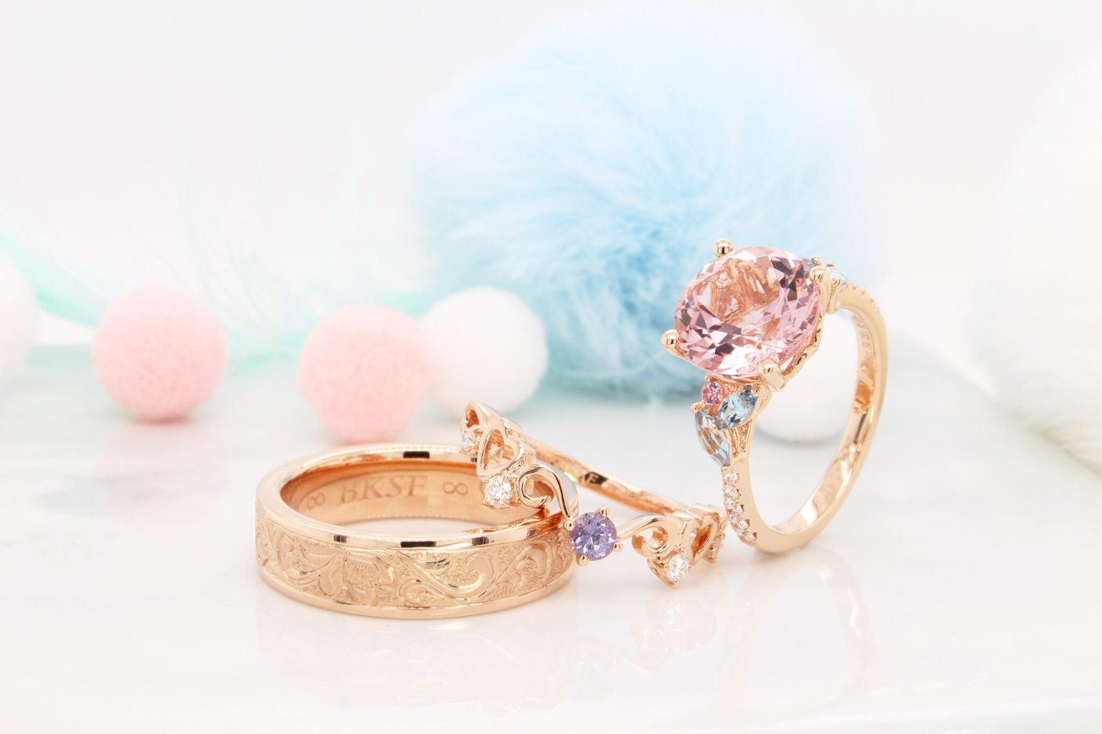 Customised Engagement Ring Finest Quality Colour Gemstone